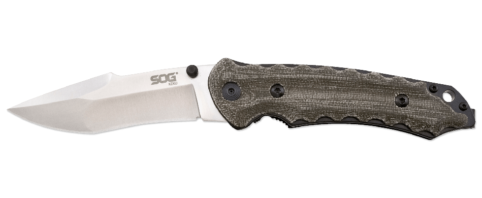 SOG Kiku Small Folder Folding Knife - 3.5-inch Straight Edge, Tanto ...