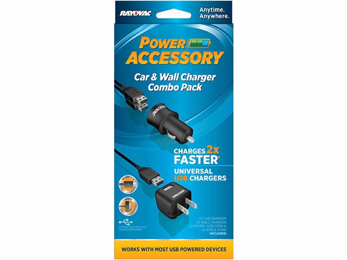 Rayovac PSUSB-2 USB Car And Wall Charger Combo
