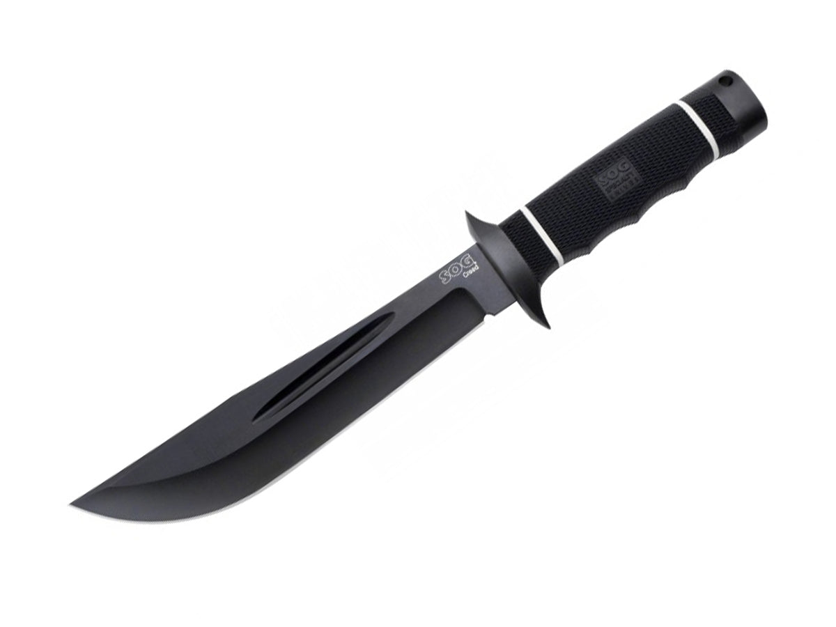 SOG Creed Fixed Blade Knife - 7.5-inch Straight Edge, Clip Point - Bla ...
