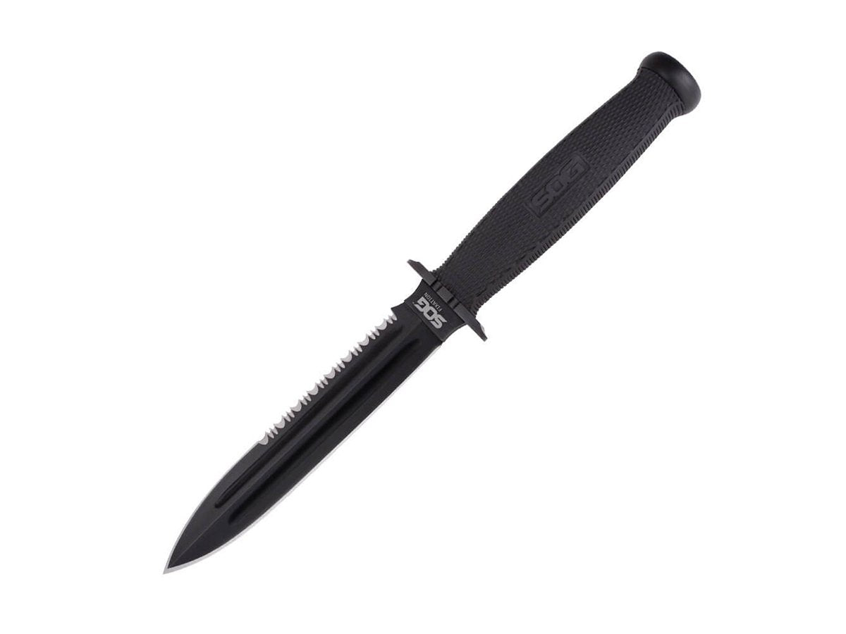 SOG Fixation Dagger Fixed Blade Knife - 6.68-inch Double Edge - Black ...