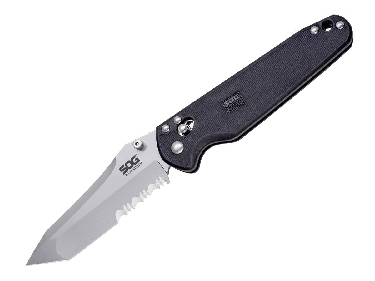 SOG X-Ray Vision Folding Knife - 3.75-inch Partially Serrated Edge, Ta ...
