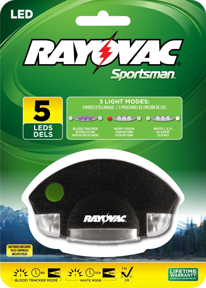 Rayovac Sportsman 5 LED 3-in-1 Blood Tracker Hat Clip Light - 7 Lumens ...