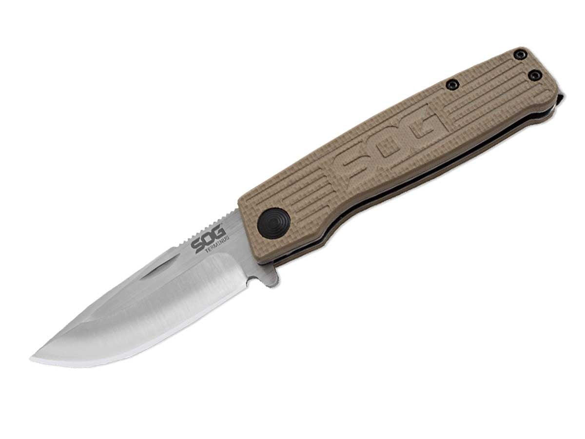 SOG Terminus Folding Knife - 3 Inch Straight Edge - Clip Point - Box ...