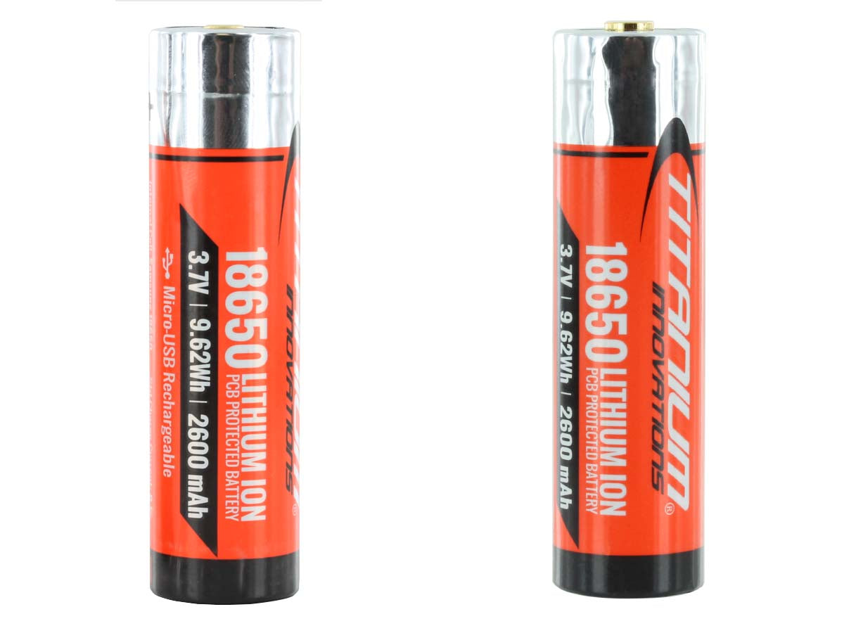Titanium Innovations 18650 2600mAh 3.7V Lithium Ion (Li-Ion) Protected ...
